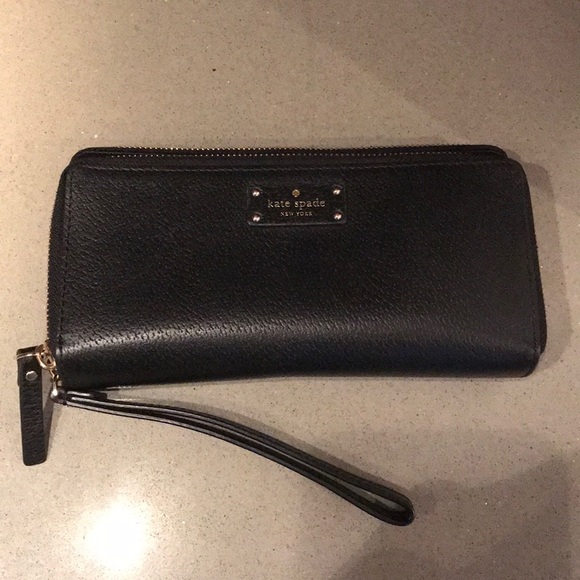 kate spade | Bags | Kate Spade Black Wallet With Pocket For Phone ...